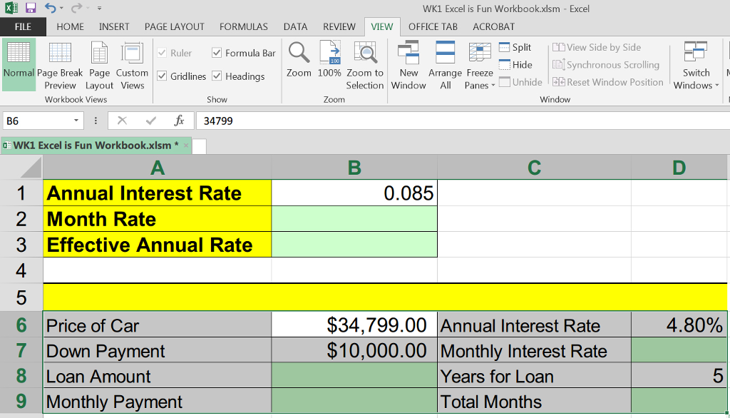Solved WK1 Excel is Fun Workbook.xlsm - Excel FILE HOME | Chegg.com