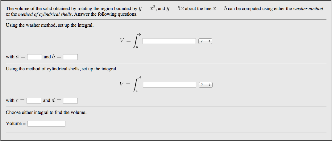 Solved The volume of the solid obtained by rotating the | Chegg.com