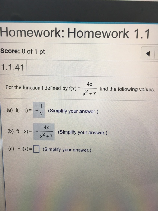 Solved For the function f defined by f(x) = 4x/x^2 + 7, find | Chegg.com