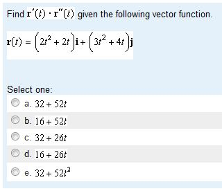 Solved 18) find r'(t) . r''(t) given the following vector | Chegg.com