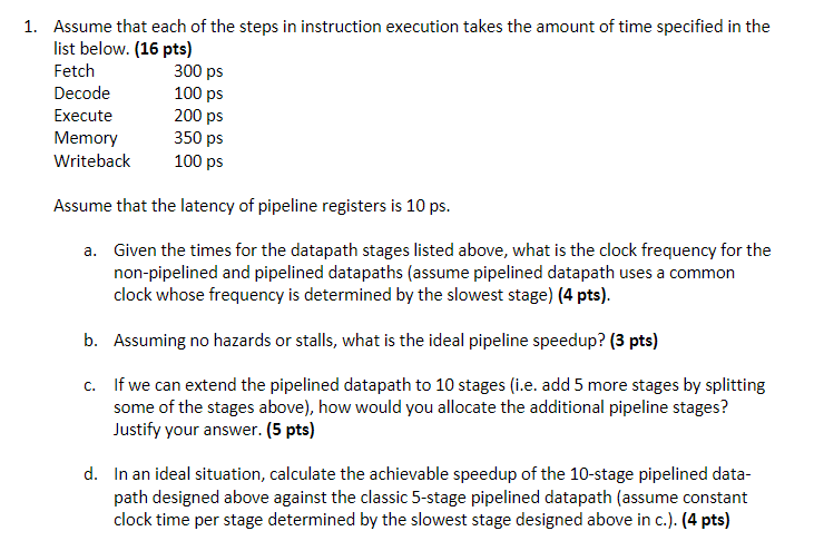 Solved Assume that each of the steps in instruction | Chegg.com