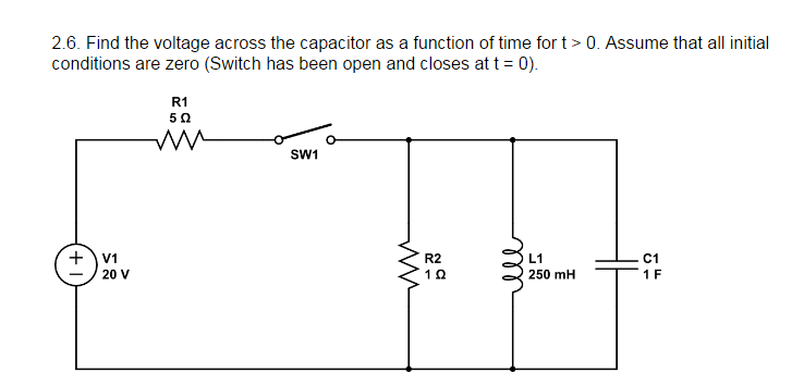 Solved Find The Voltage Across The Capacitor As A Functio