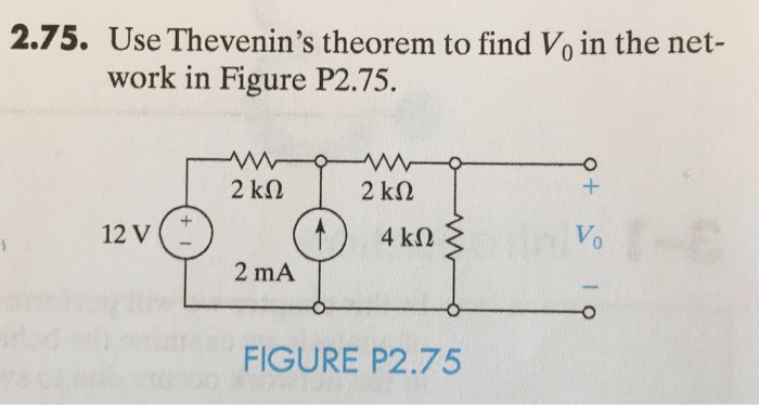 Solved Use Thevenin's theorem to find V_0 in the network in | Chegg.com