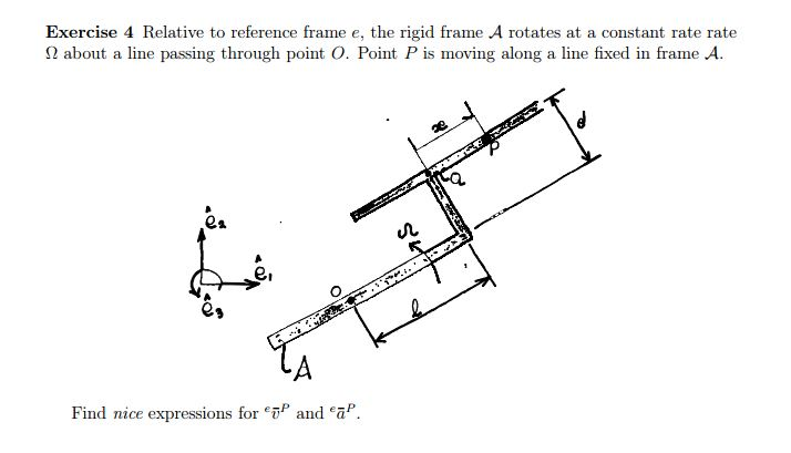 Solved Relative to reference frame e, the rigid frame A | Chegg.com