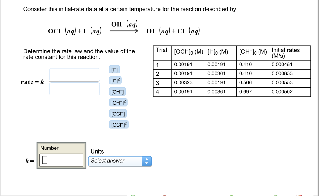 Solved Consider This Initial Rate Data At A Certain