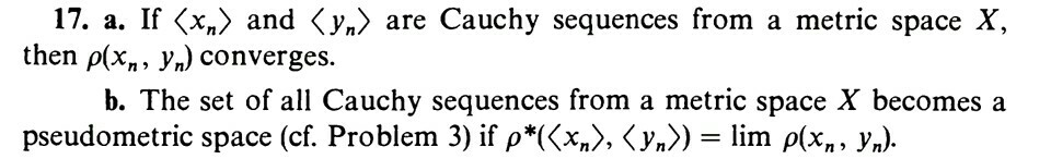 Solved 17 A If Are Cauchy Sequences From A Metric Space