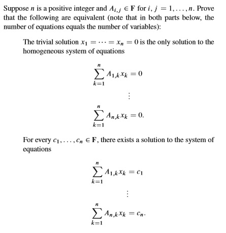 Solved Suppose n is a positive integer and A_i,j F for i, j | Chegg.com