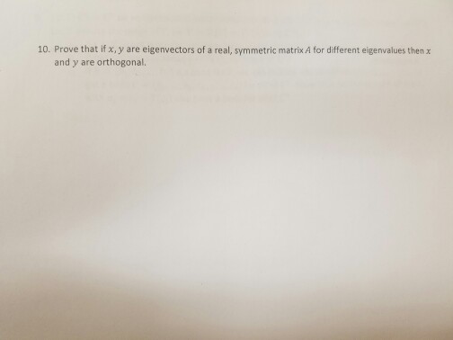 Solved Prove that if x, y are eigenvectors of a real, | Chegg.com