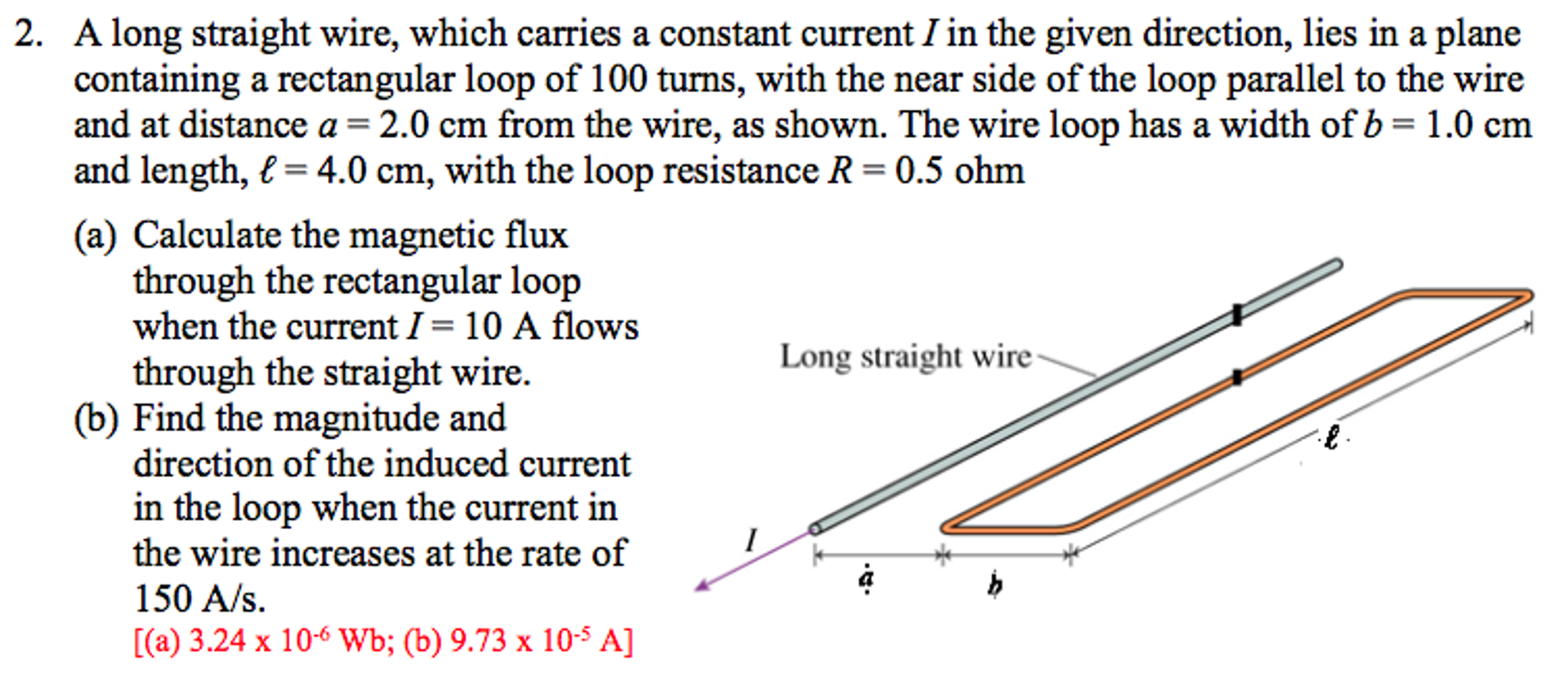 Solved A long straight wire, which carries a constant | Chegg.com
