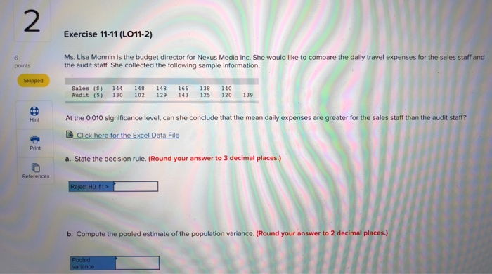 Solved 2 Exercise 11-11 (LO11-2) Ms. Lisa Monnin is the | Chegg.com