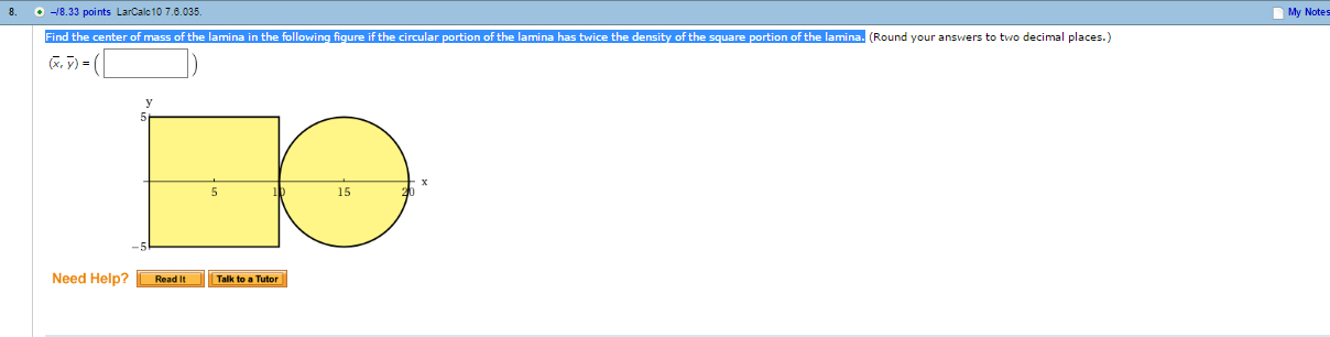 Solved Find the center of mass of the lamina in the | Chegg.com