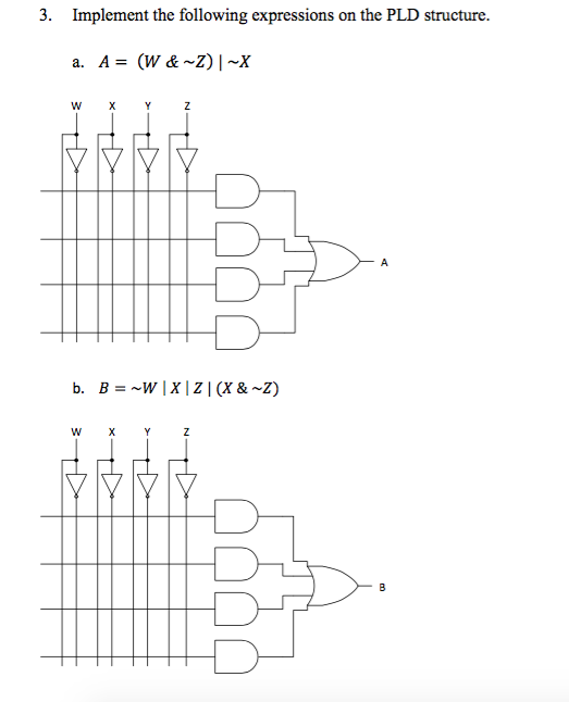 Solved 3. Implement the following expressions on the PLD | Chegg.com