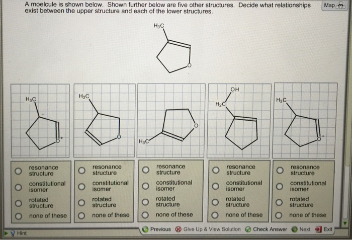 Solved A molecule is shown below. Shown further below are | Chegg.com