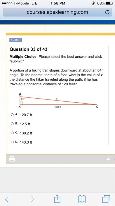 Solved Please select the best answer and click "submit." A | Chegg.com