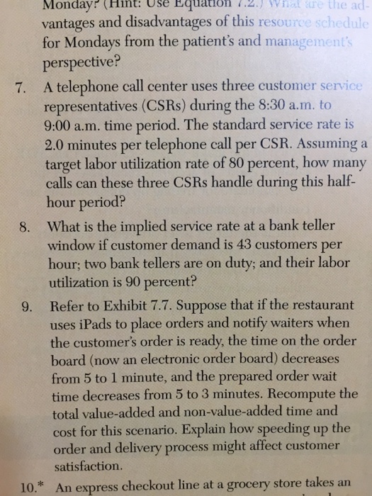 Solved A telephone call center uses three customer service | Chegg.com