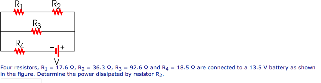 Solved Four resistors, R1 = 17.6 Ohm, R2 = 36.3 Ohm, R3 = | Chegg.com