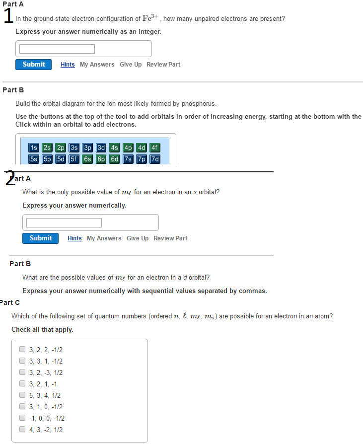 Solved In the ground-state electron configuration of Fe^3+, | Chegg.com