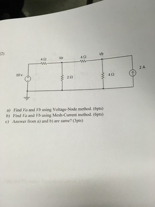 Solved Find Va and Vb using Voltage-Node method. Find Va | Chegg.com