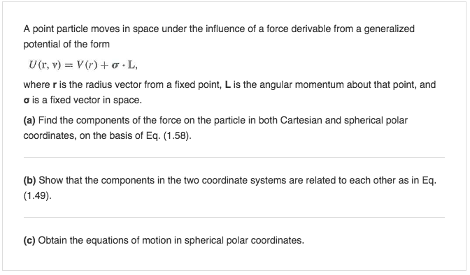 A pint particle moves in space under the influence of | Chegg.com