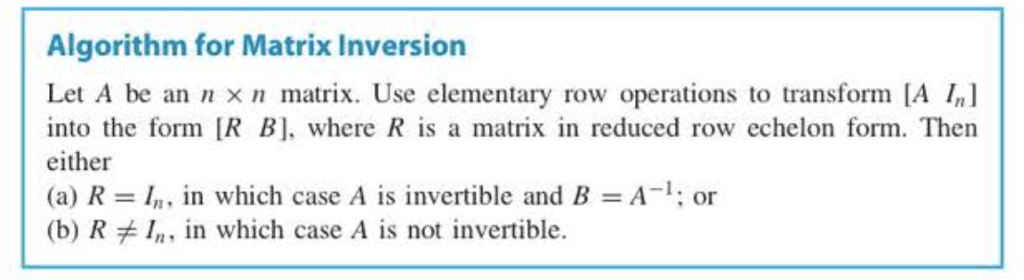 Solved 5. (6 pts) Use the Algorithm for Matrix Inversion on | Chegg.com