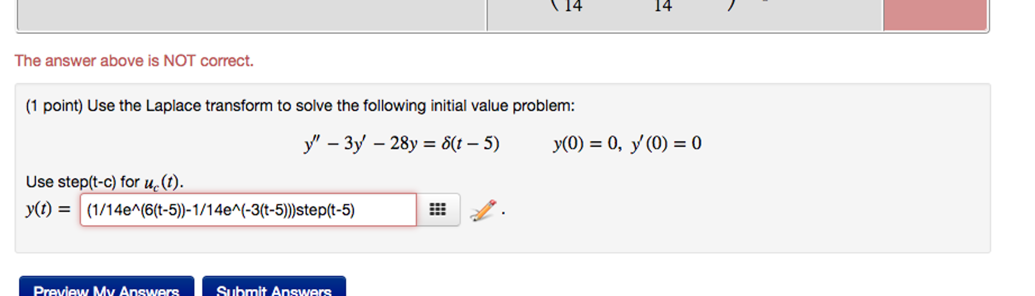 Solved Use the Laplace transform to solve the following | Chegg.com