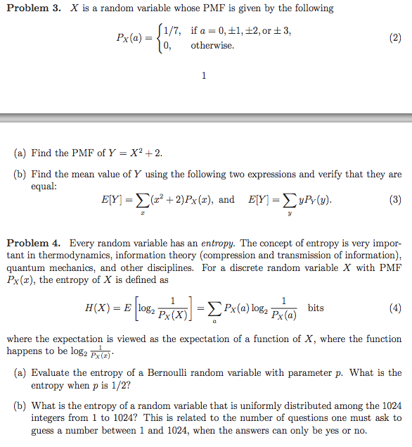 X is a random variable whose PMF is given by the | Chegg.com