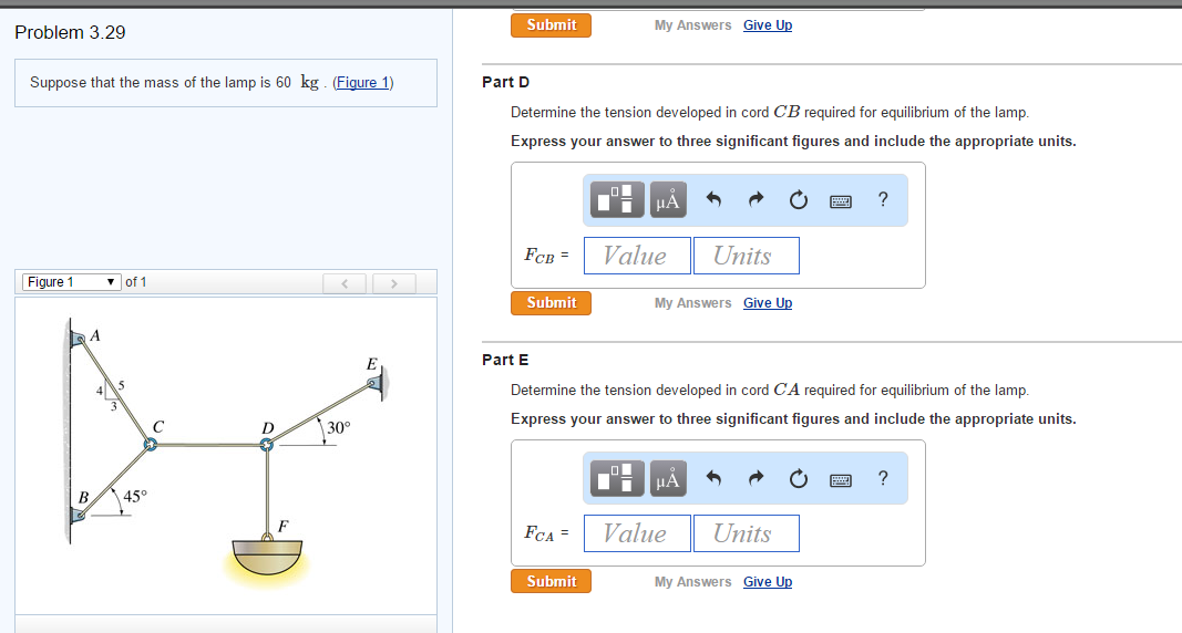 Solved Problem 3.29 Part A Suppose that the mass of the lamp | Chegg.com