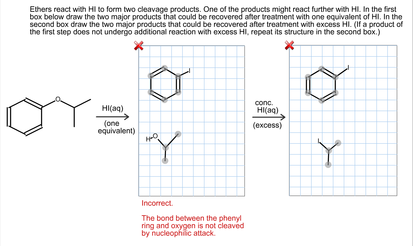 Solved Ethers react with HI to form two cleavage products. | Chegg.com