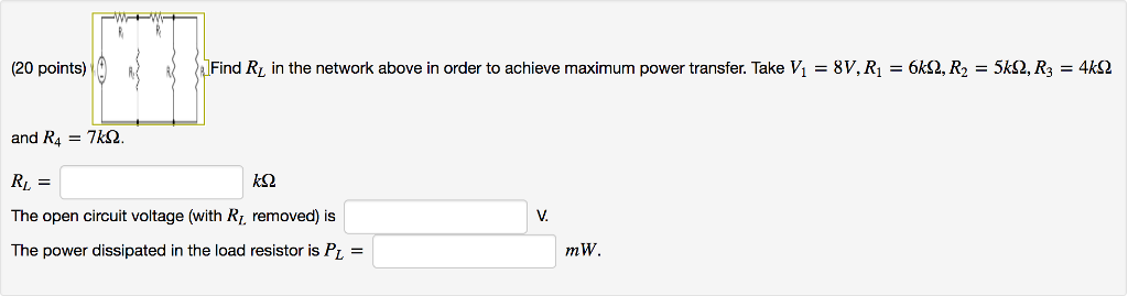 Solved Find R_L in the network above in order to achieve | Chegg.com