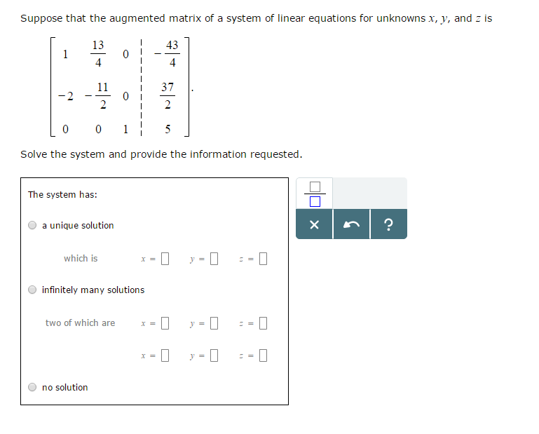 Solved Suppose that the augmented matrix of a system of | Chegg.com
