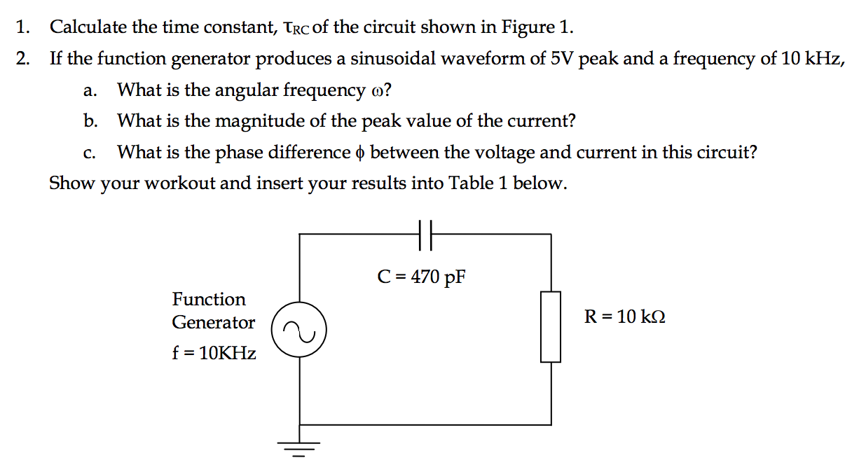 Solved Calculate the time constant, Tau_RC of the circuit | Chegg.com