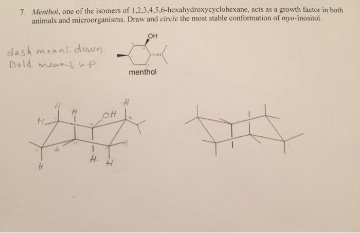Solved Menthol, one of the isomers of 1, 2, 3, 4, 5, | Chegg.com