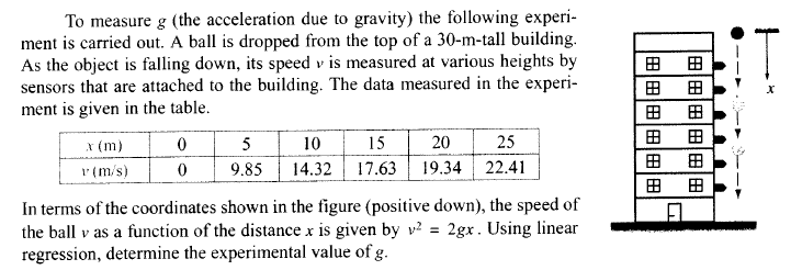 Solved To measure g (the acceleration due to gravity) the | Chegg.com