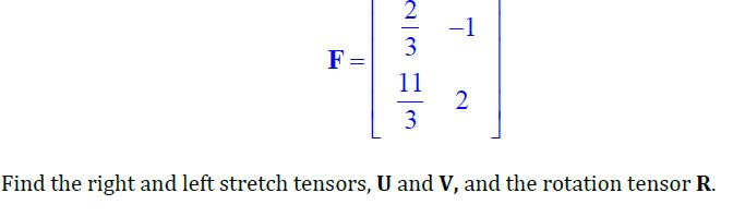 Solved 2 Find the right and left stretch tensors, U and V, | Chegg.com