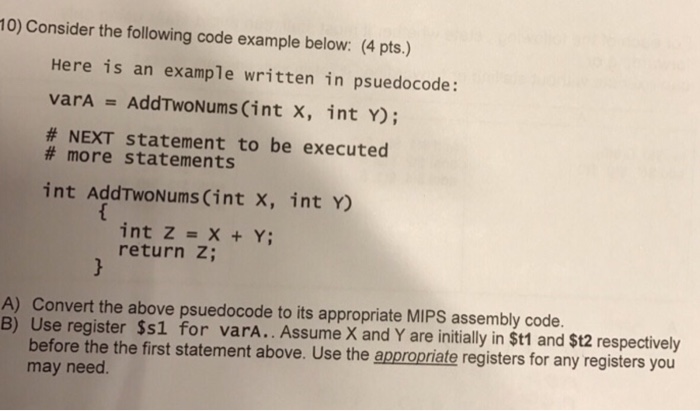 Solved Consider the following code example below: Here is | Chegg.com