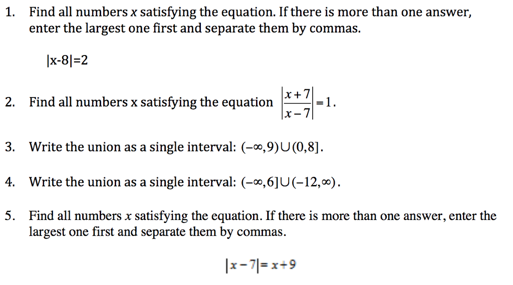 Solved Find all numbers x satisfying the equation. If there | Chegg.com