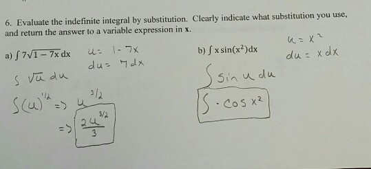 Solved 6. Evaluate the indefinite integral by substitution. | Chegg.com