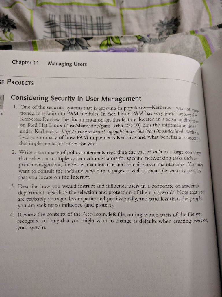 Chapter 11 Managing Users E PROJECTS Considering | Chegg.com