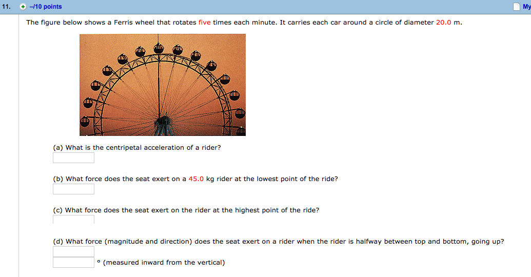 Solved The figure below shows a Ferris wheel that rotates | Chegg.com