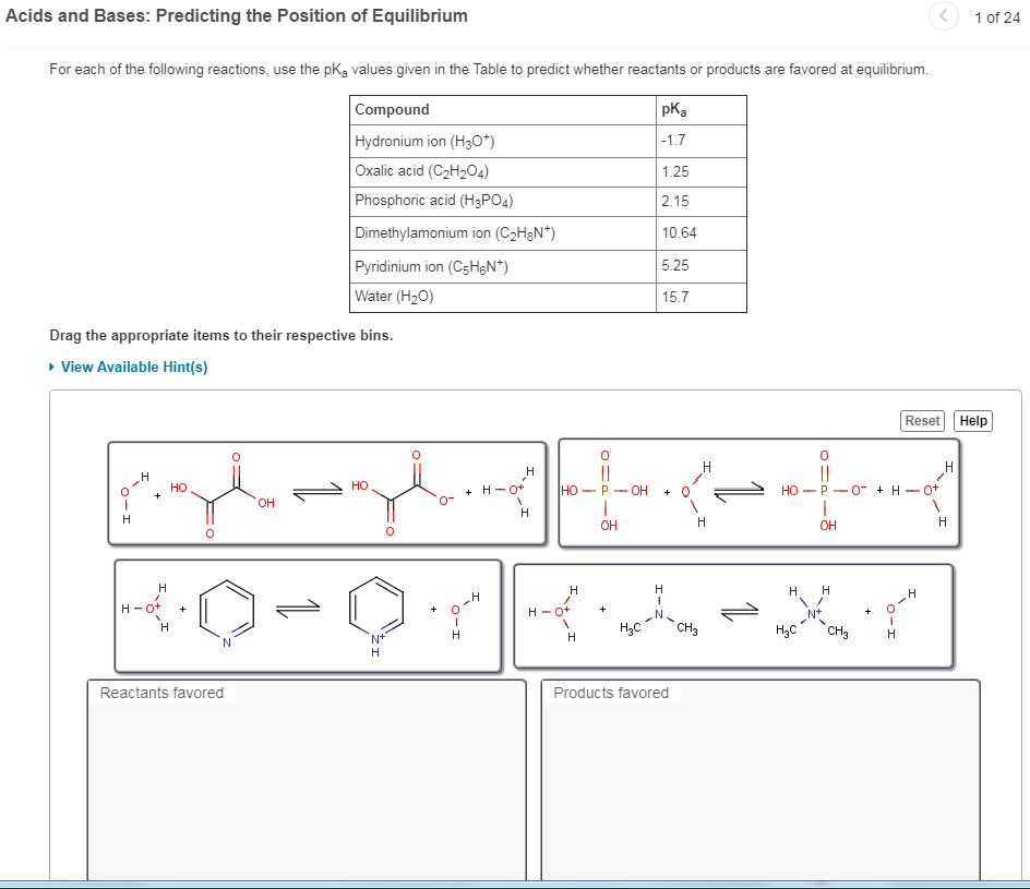 Solved Acids and Bases: Predicting the Position of | Chegg.com