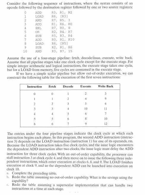 Solved Consider the following sequence of instructions, | Chegg.com
