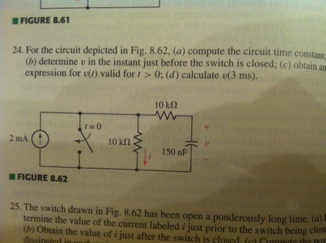 Solved For the circuit depicted in Fig. 8.62, compute the | Chegg.com