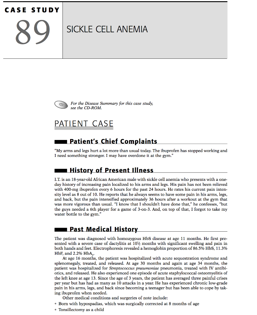Solved Pathophysiology Case Identify this patient's two | Chegg.com