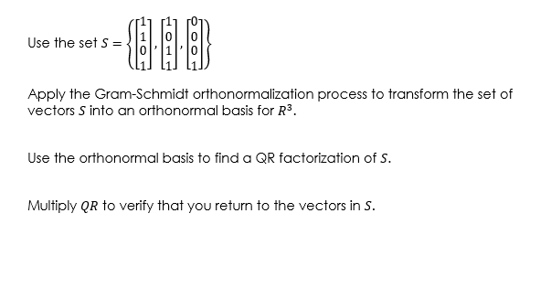Solved Se Apply the Gram-Schmidt orthonormalization process | Chegg.com