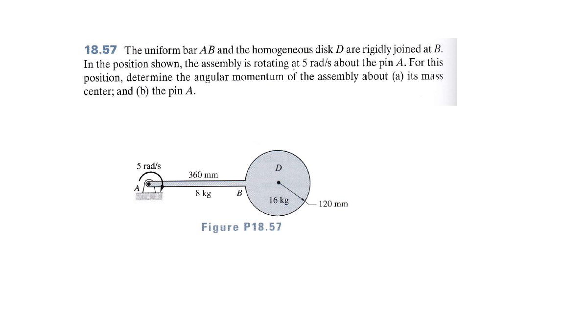 Solved The uniform bar AB and the homogeneous disk D are | Chegg.com