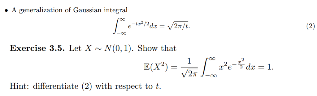 Solved A generalization of Gaussian integral 0o Exercise | Chegg.com