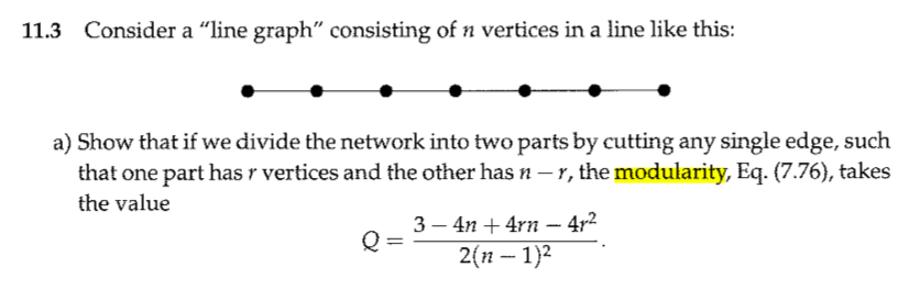 Solved 11.3 Consider a "line graph" consisting of n vertices | Chegg.com