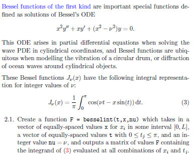 Solved Bessel functions of the first kind are important | Chegg.com