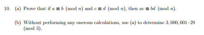 Solved A Prove That If A B Mod N And C D Mod N Then 9410