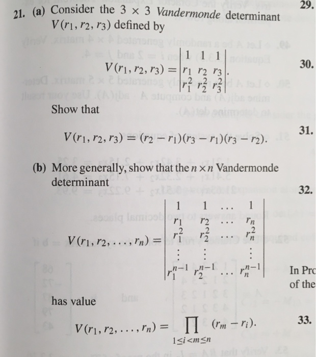Solved Consider the 3 Times 3 Vandermonde determinant V(r_1, | Chegg.com